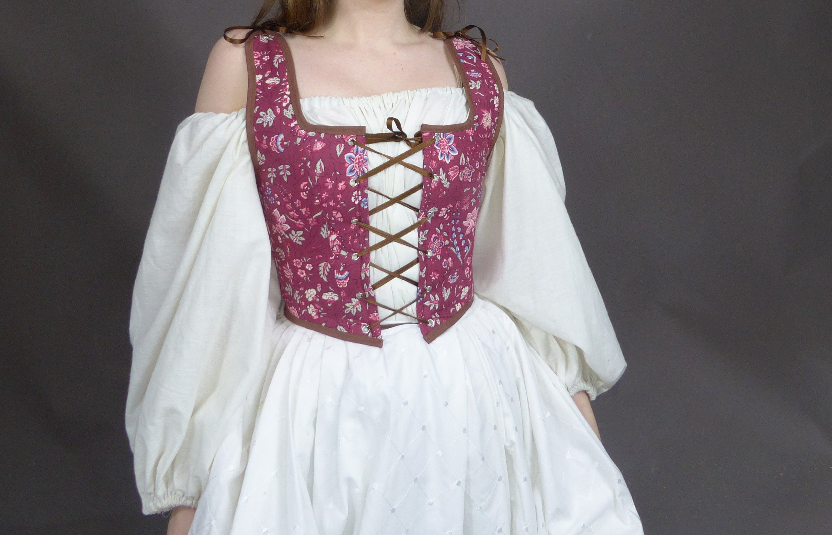 Historical Patterned Corset Renaissance Bodice Lace up Costume | Etsy