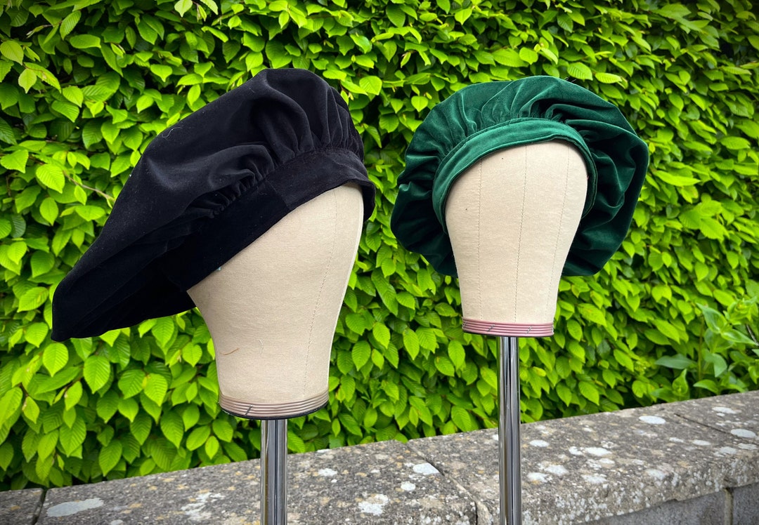 Plain Velvet Renaissance Muffin Hat Historic Costume and Clothing - Etsy