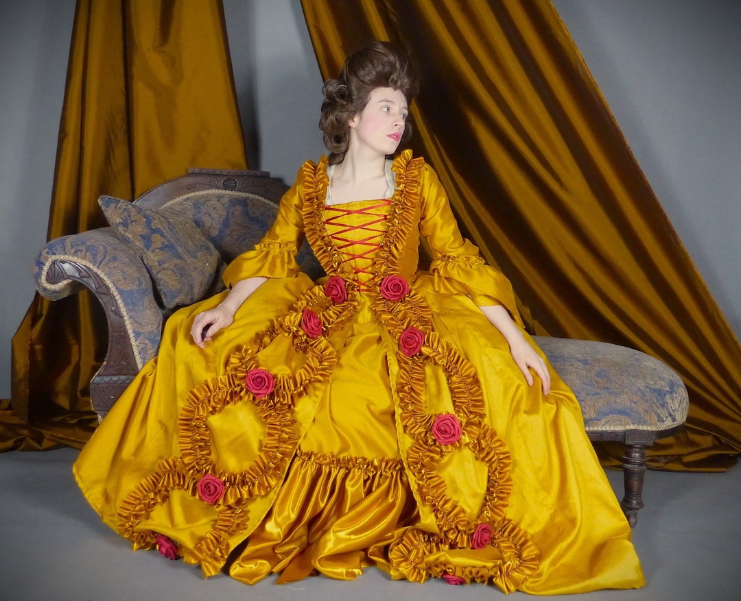 Belle Inspired 18th Century Robe a La Francaise Gown Sack Backed Gown Historical Disney Cosplay ...