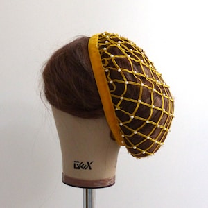 Gold Renaissance Beaded Pearl Lady Hair Net Snood Historic Costume Head ...