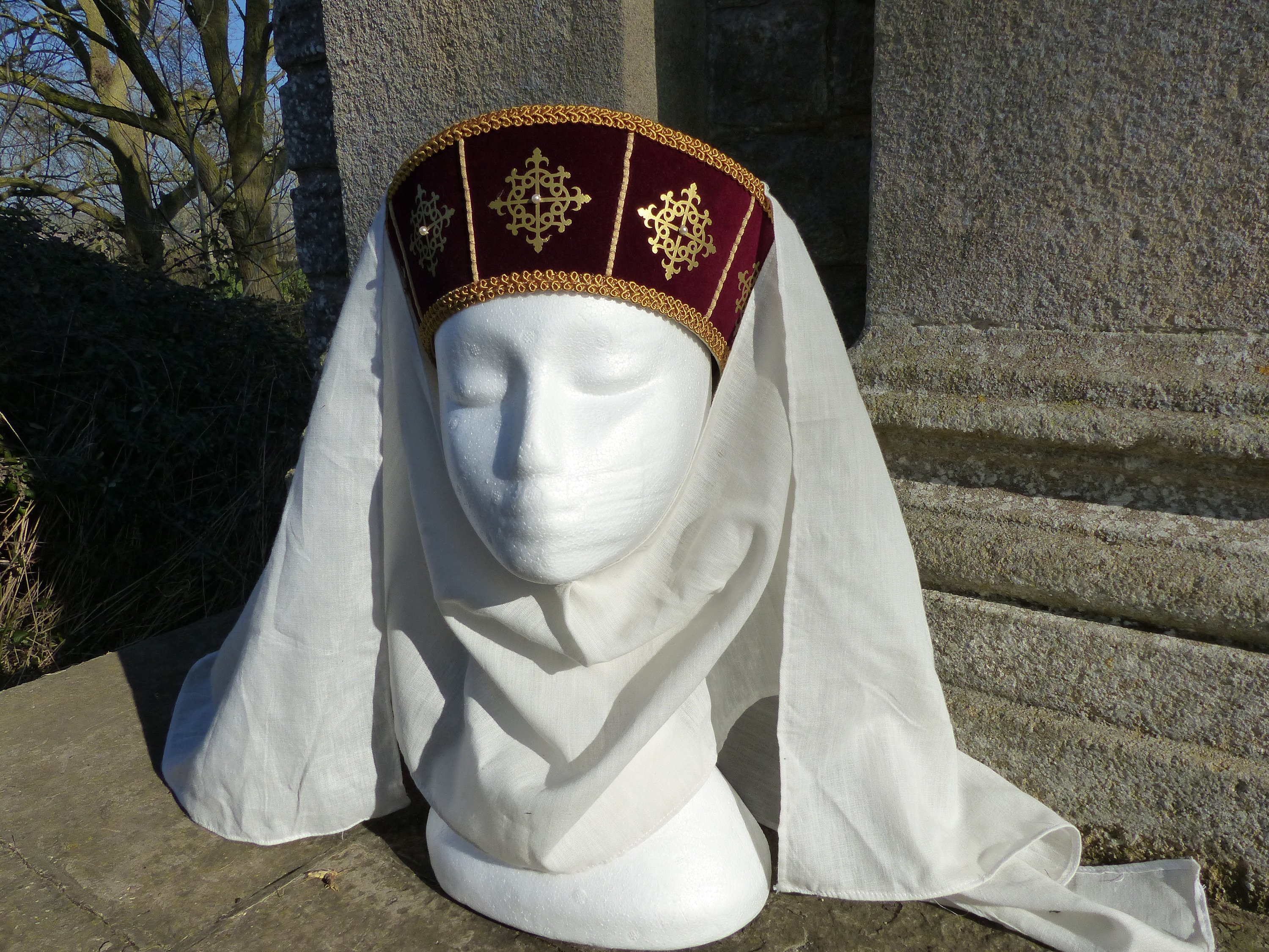 Medieval Torque Headdress Historic Costume Peice in Red and - Etsy