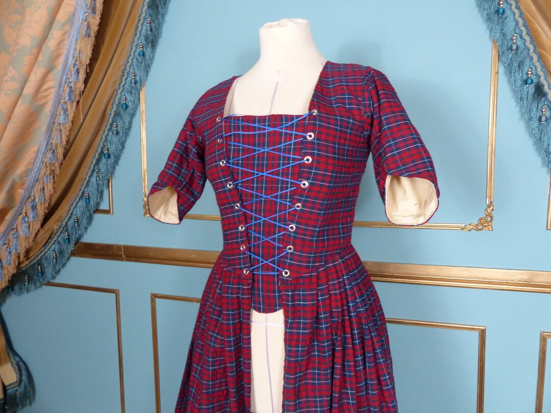 Ready to Ship 18th Century Over Dress in Blue and Red Robe La Franchise ...