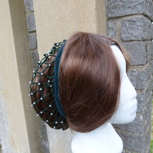 Renaissance Beaded Pearl Lady Hair Net Snood Historic Costume Head Wear ...