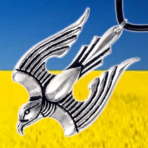 Ukraine Aid Ukrainian Tryzub Falcon as Trident Pendant - Etsy