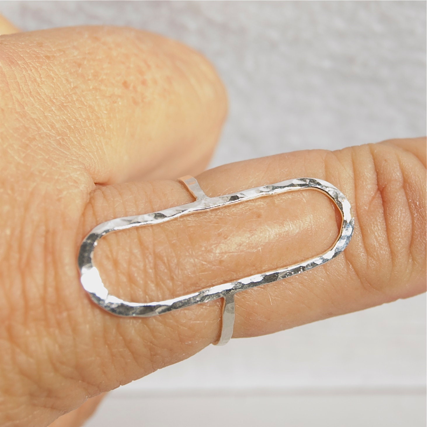 Oval Hammered Ring Sterling Oval Ring Geometric Ring - Etsy
