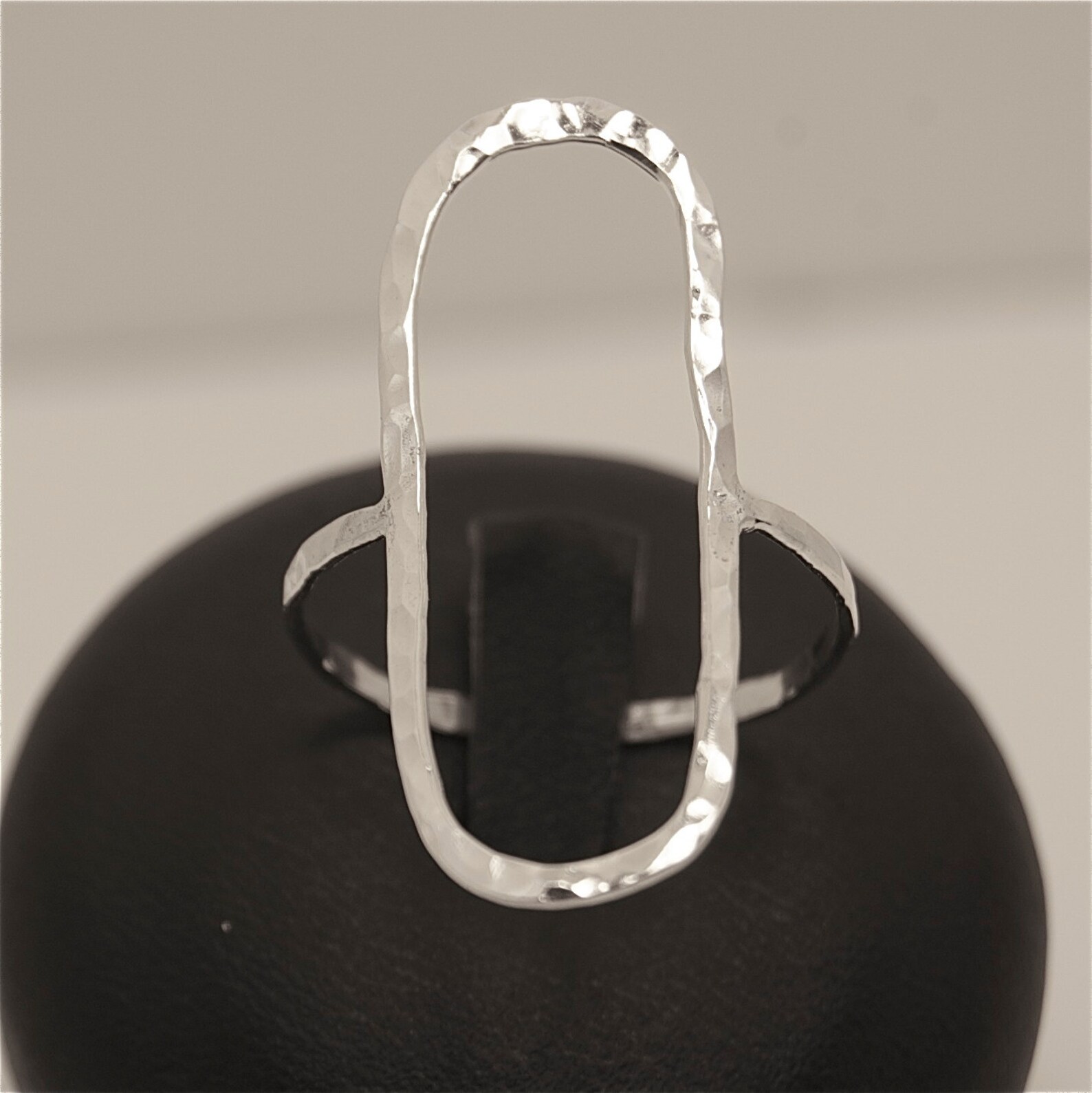 Oval Hammered Ring Sterling Oval Ring Geometric Ring - Etsy