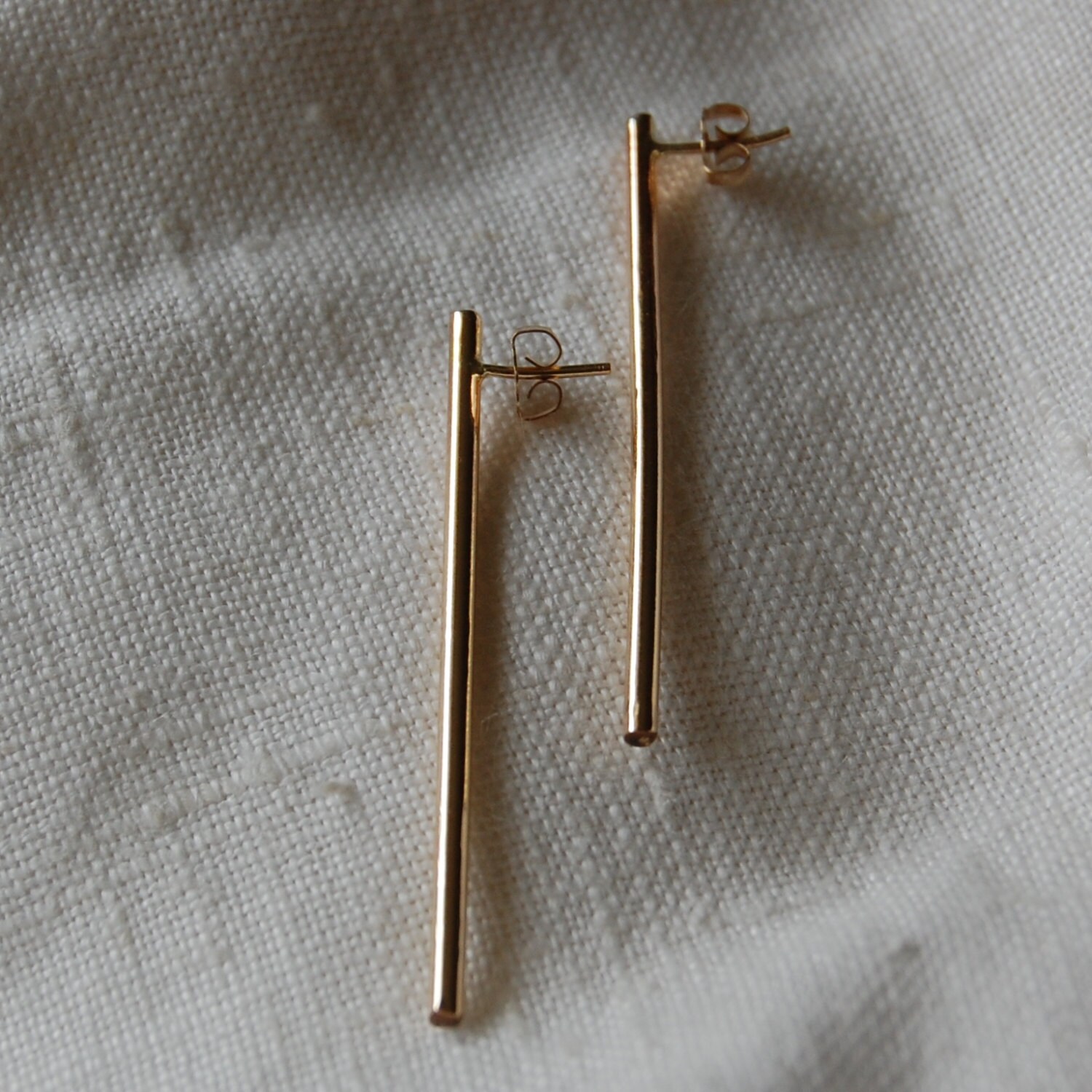 Stick earrings post bar earrings bar earrings simple bar | Etsy