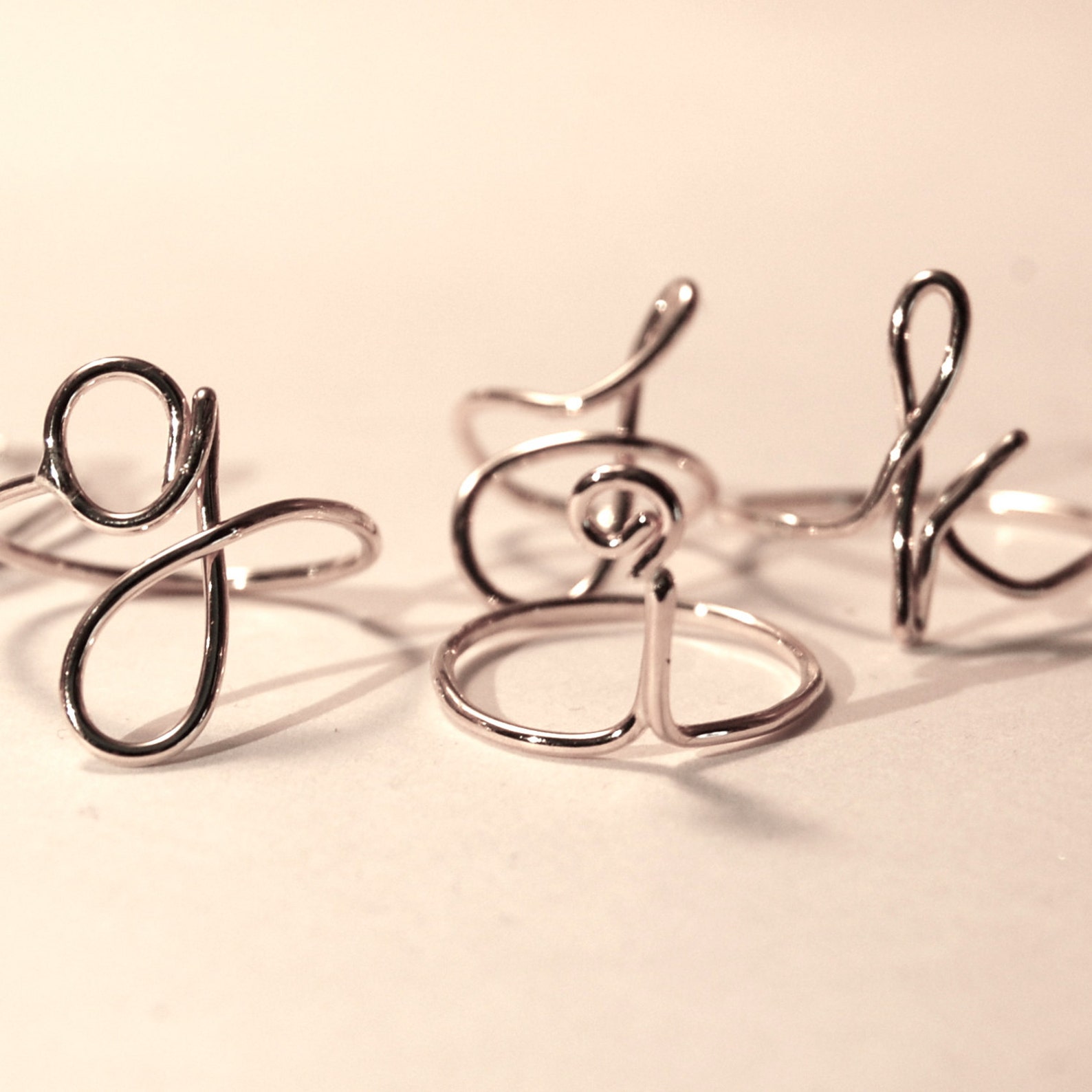 Initial Ring - B Initial Ring - Minimalist Ring - Personalized Initial ...
