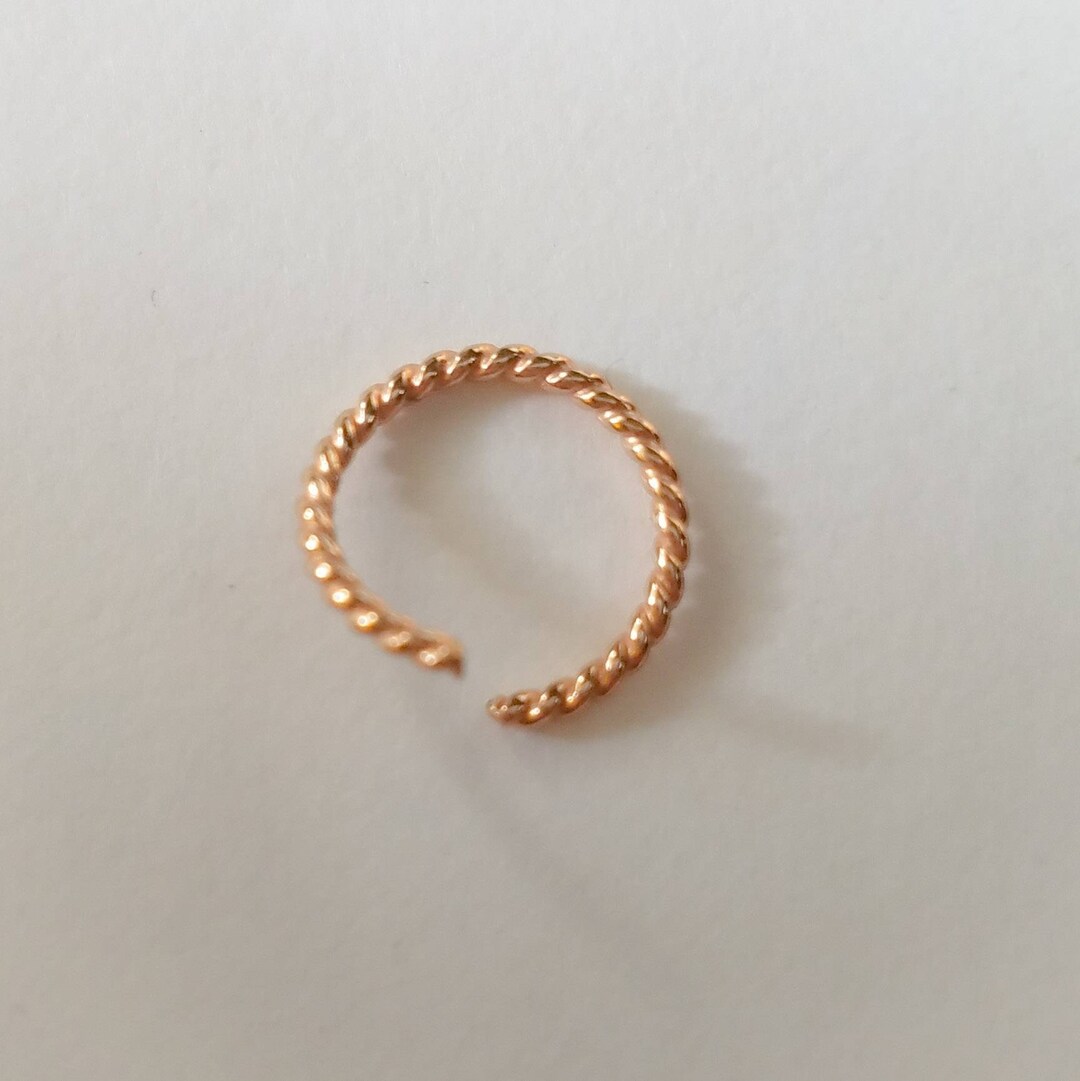Twisted Wire Cartilage Piercing Jewelry - 14k Rose Gold Filled Tragus ...