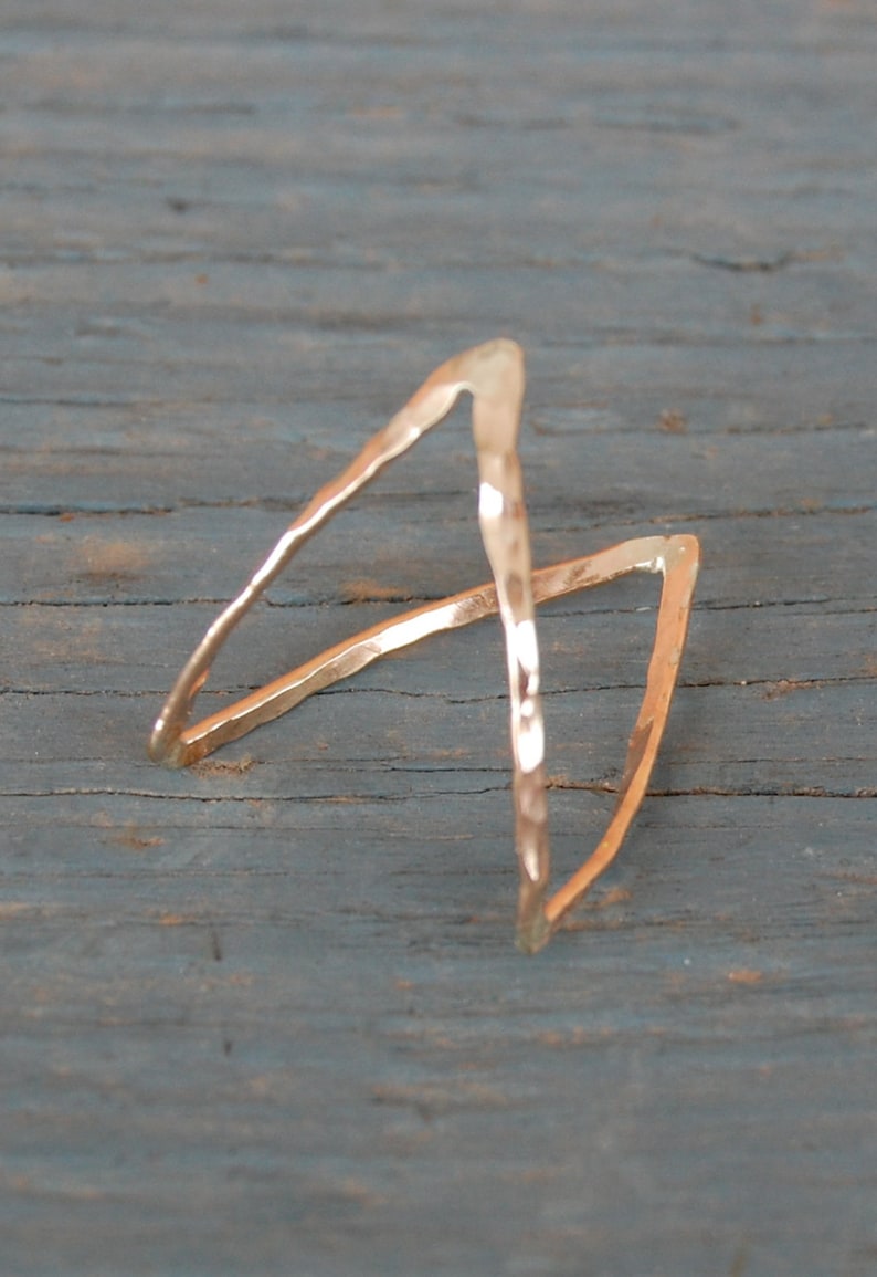 Thumb Ring Ring V Ring Chevron Ring Thumb REAL GOLD - Etsy