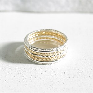 7 Dainty Stacking Rings - Sterling Silver Stacking Rings - Sparkle ...