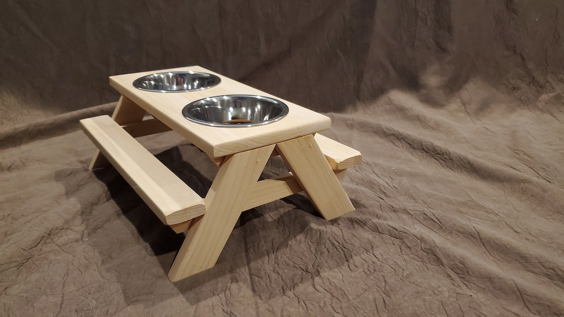 Cat Table, Elevated Feeder, Kitten Table, Picnic Table, Pet Feeder, Pet ...