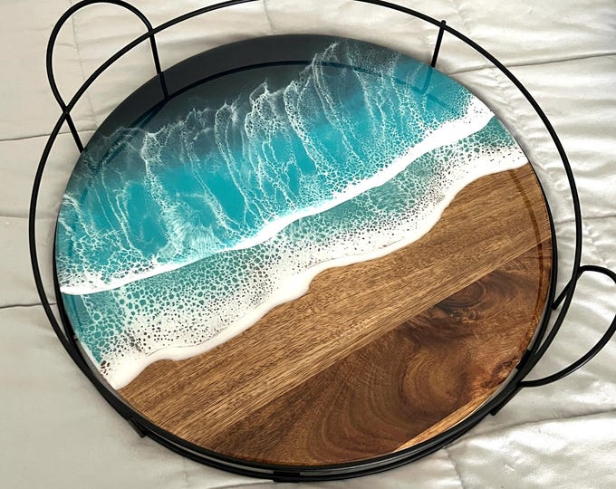 Ocean Waves Tray, Resin Waves Tray, Beach Waves, Beach Decor, Coastal ...