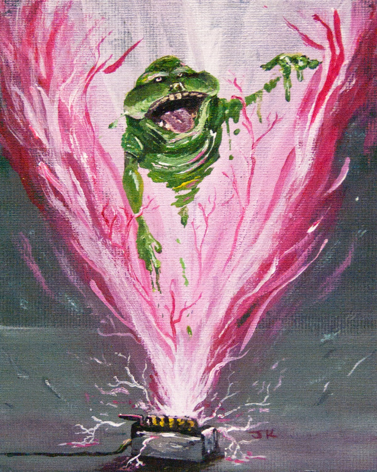 Ghostbusters Slimer Ghost Trap 80s Movie Retro Nostalgia Geek Art ...