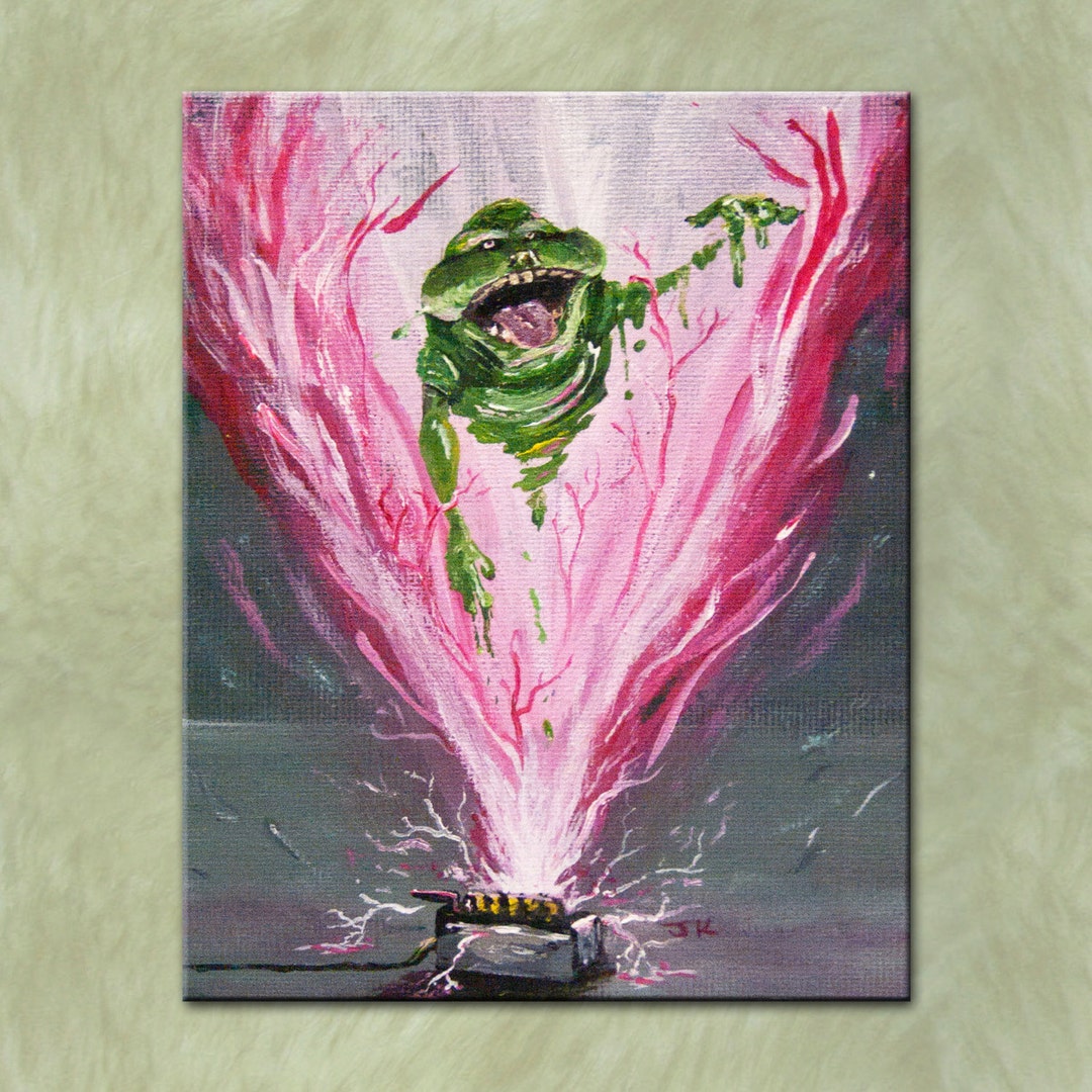 Ghostbusters Slimer Ghost Trap 80s Movie Retro Nostalgia Geek Art ...