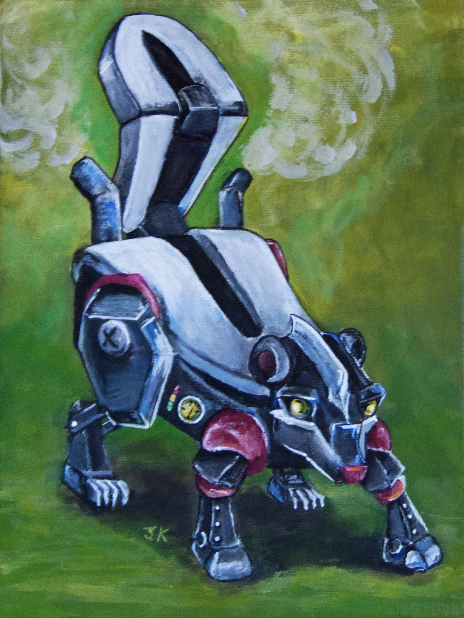 Robot Mech Skunk Polecat Retro Sci-fi Geek Steampunk Bright Colorful ...