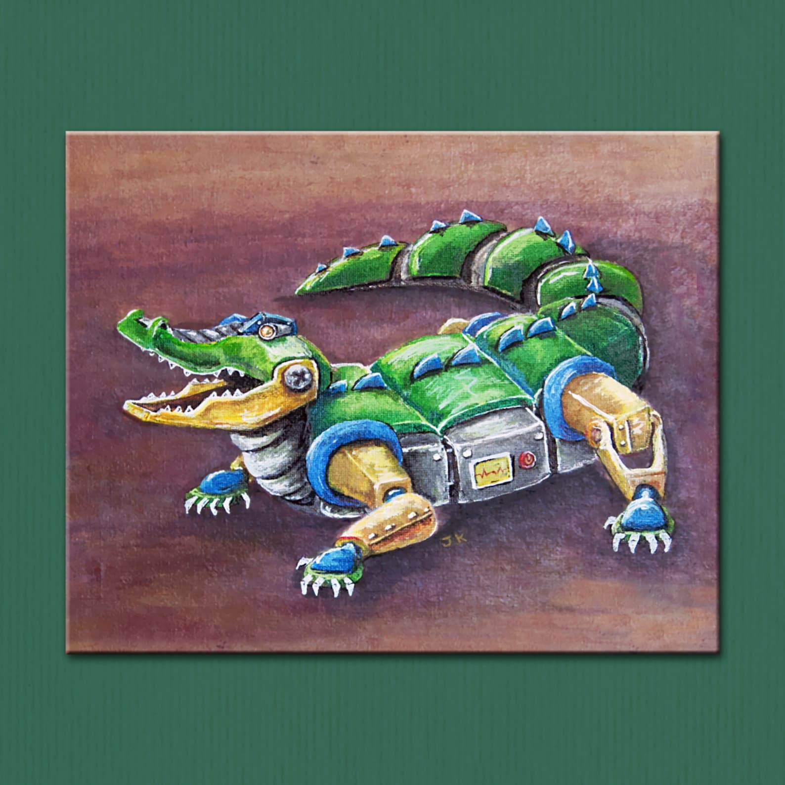 Robot Mech Alligator Crocodile Croc Retro Sci-fi Geek Steampunk Bright ...