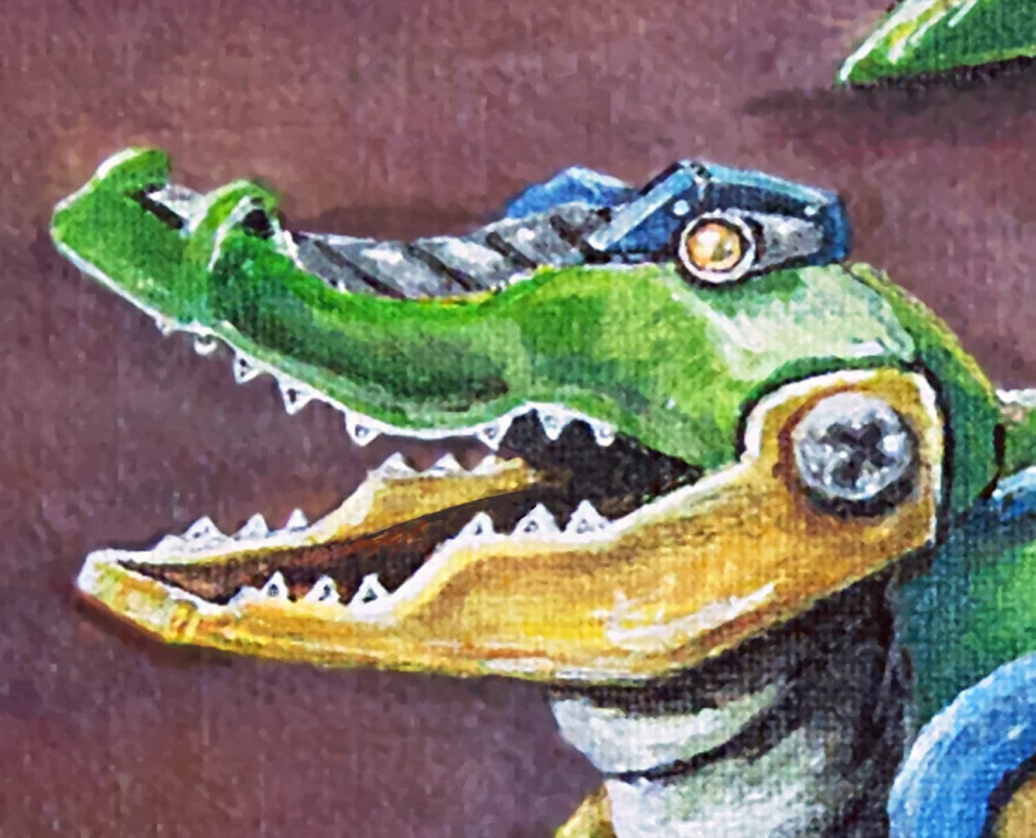 Robot Mech Alligator Crocodile Croc Retro Sci-fi Geek Steampunk Bright ...