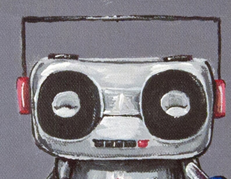 Robot Cute Colorful Retro Steampunk Boombox Cassette Player Boy's Room ...