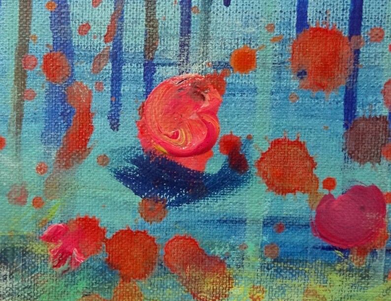 Abstract Acrylic Splatter Paint Bright Spring Colors Drip Painting ...