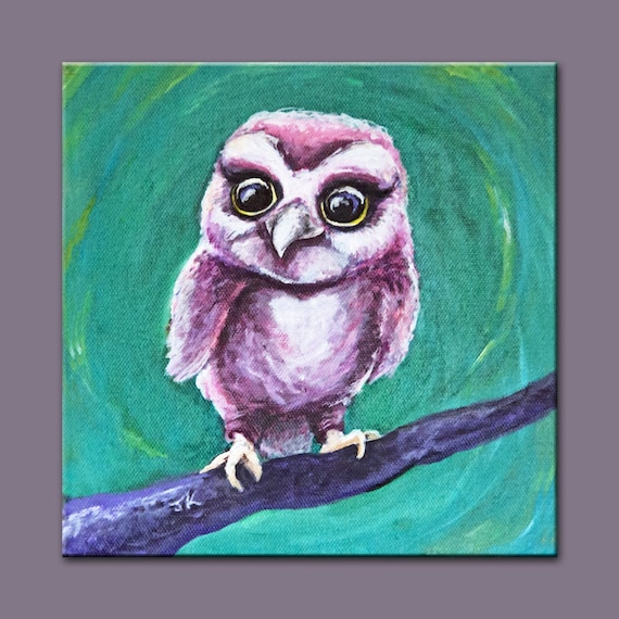 Blue And Pink Baby Owls