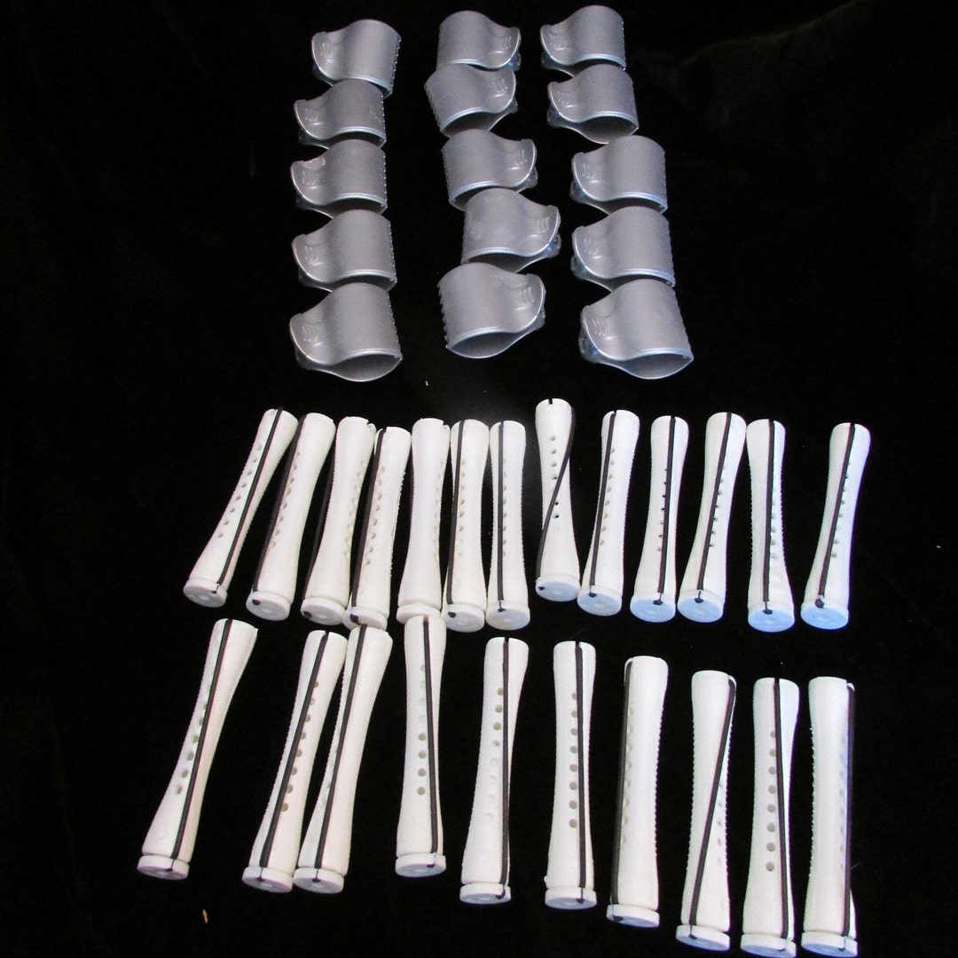 23 VINTAGE PERM RODS Rubber Closures Plus 15 Plastic Clips - Etsy