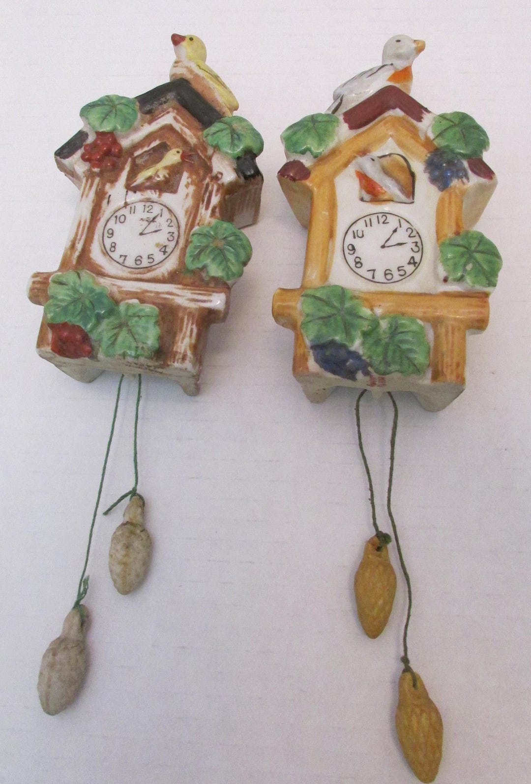 2 CUCKOO CLOCK Wallpockets-made in Japan Strings With Cone Weights Wall ...