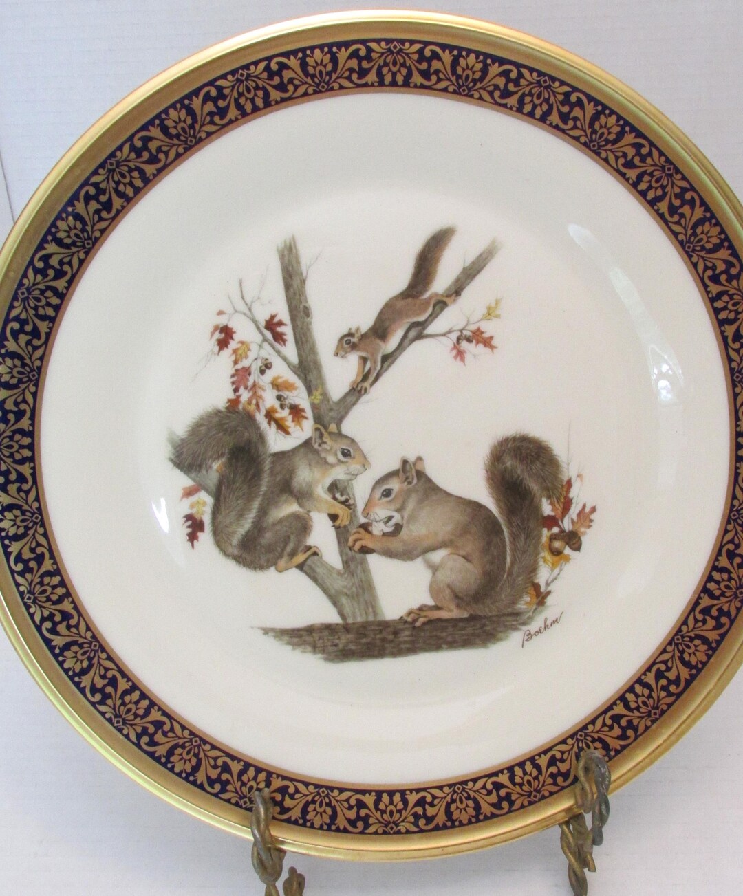 1979 LENOX PLATE SQUIRRELS Boehm Porcelain Gold Trim Woodland Wildlife Series With Box - Etsy