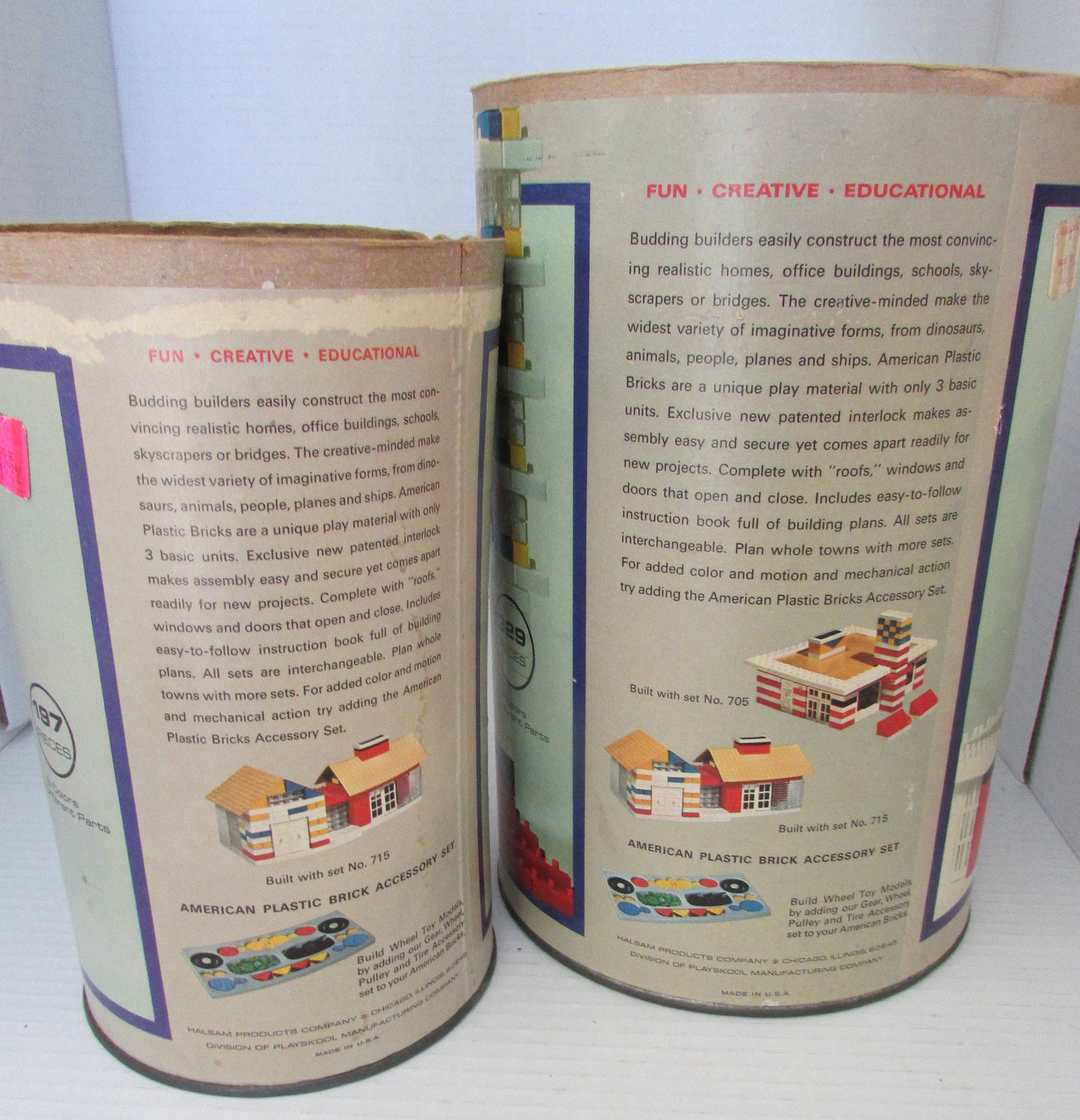 AMERICAN PLASTIC Bricks-toy Building Bricks Halsam Products Playskool 2 ...