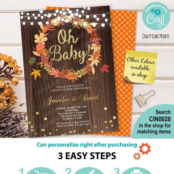 Fall Baby Shower Invitations - Etsy