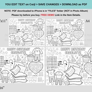 EDITABLE Pajama Slumber Birthday Party Placemat. Sleepover Party ...