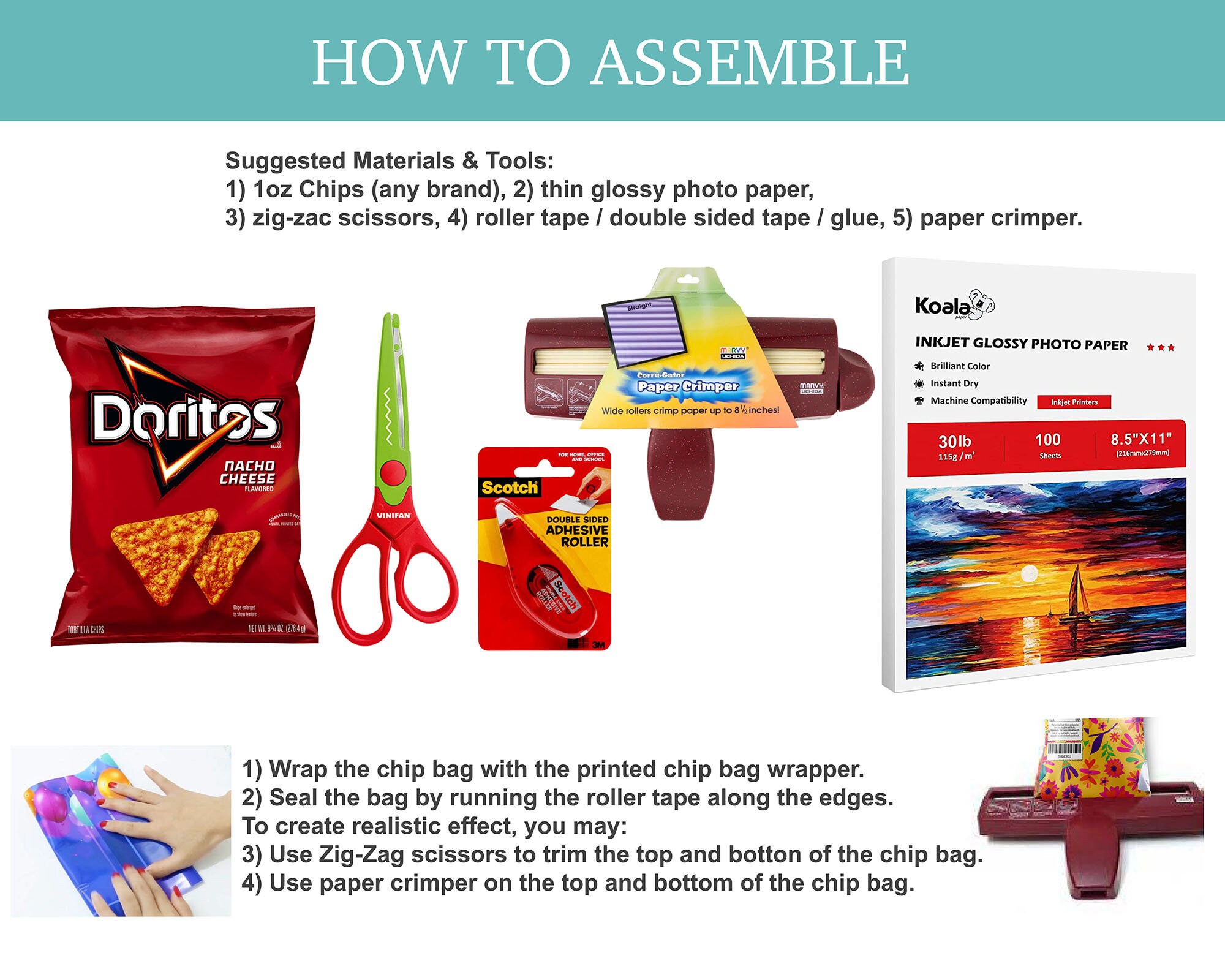 EDITABLE Christmas Chip Bag Wrapper Template. Personalised Holiday ...