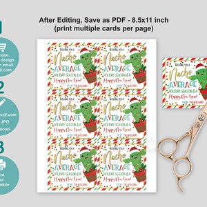 EDITABLE Christmas Gift Tag. Nacho Average Holiday Favor Tag. - Etsy