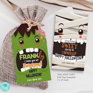 EDITABLE Halloween Mummy Gift Tag. Something Sweet for You to Unwrap ...