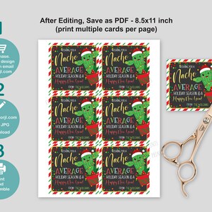 EDITABLE Christmas Gift Tag. Nacho Average Holiday Favor Tag. - Etsy