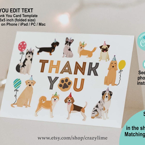 Dog Thank You Note - Etsy