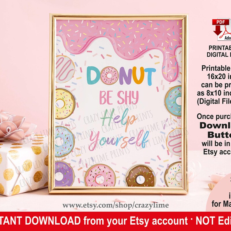 Donut Party Sign - Etsy
