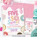 Editable Donut Five is so Sweet 5th Birthday Party Invitation Template ...