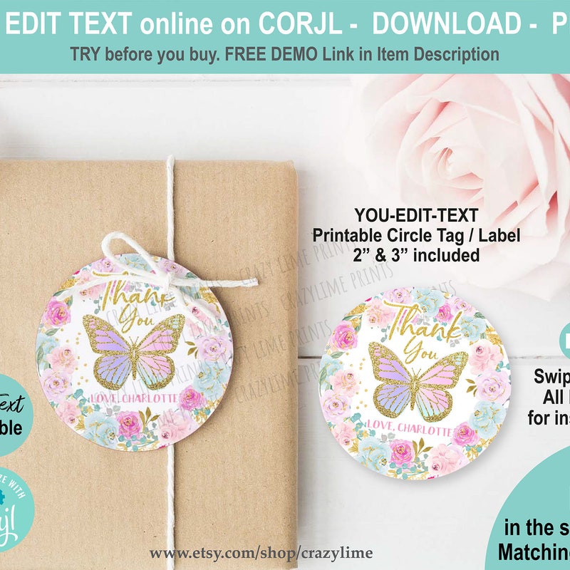 Butterfly Label - Etsy