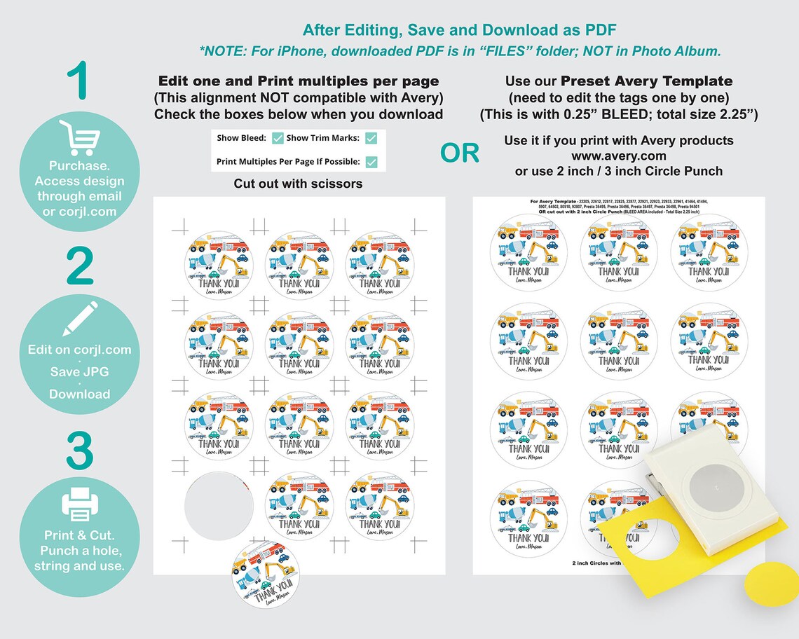 EDITABLE Transportation Party Favor Tag. Personalised Thank - Etsy
