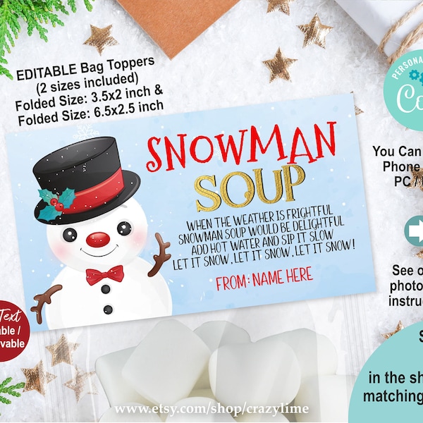 Snowman Soup - Etsy