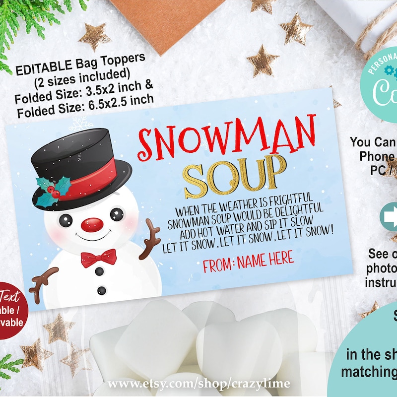 Snowman Soup - Etsy
