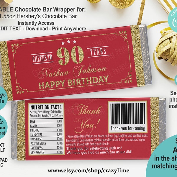 90th Birthday Personalized Favor Box - Etsy