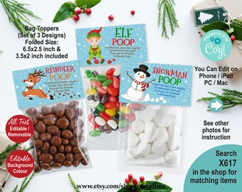 Reindeer Food Treat Bag Topper Printable Treat Bag Topper - Etsy