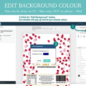 EDITABLE Happy Valentine's Day Chocolate Candy Bar Wrapper Template ...