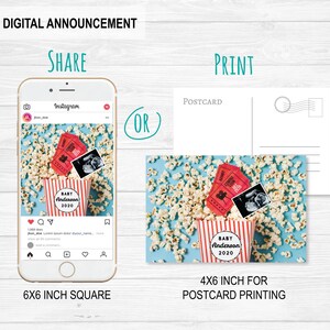 Movie Pregnancy Announcement Social Media. EDITABLE Template. Baby ...