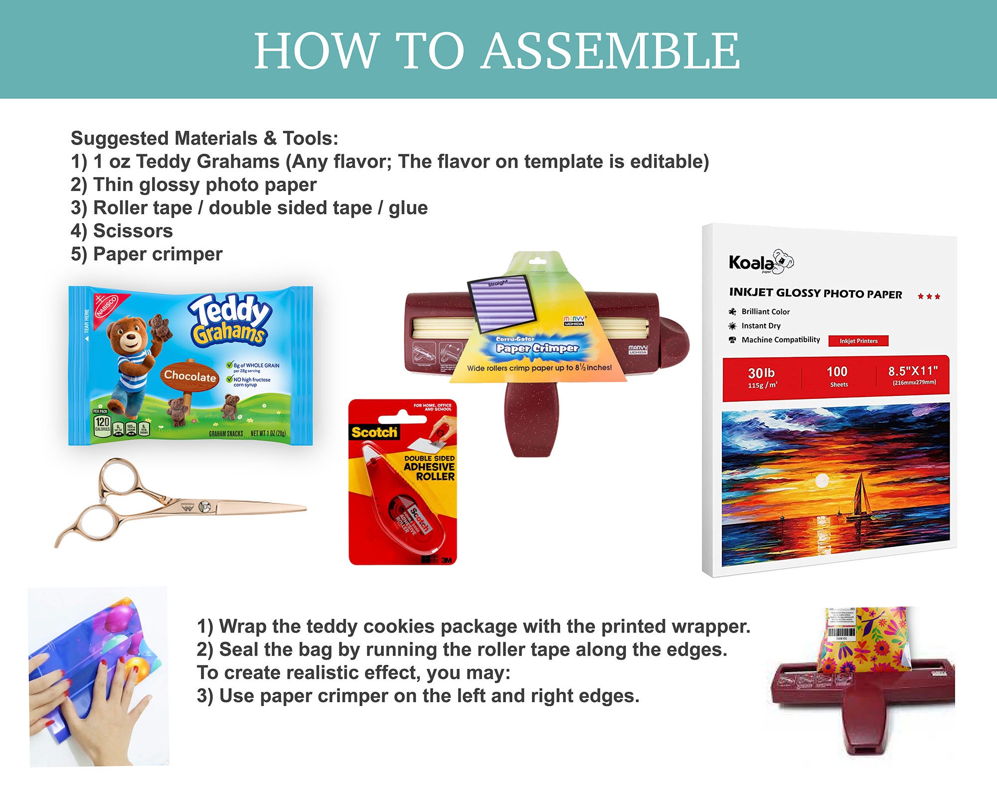 EDITABLE Neutral Bear Baby Shower Teddy Cookies Wrapper - Etsy