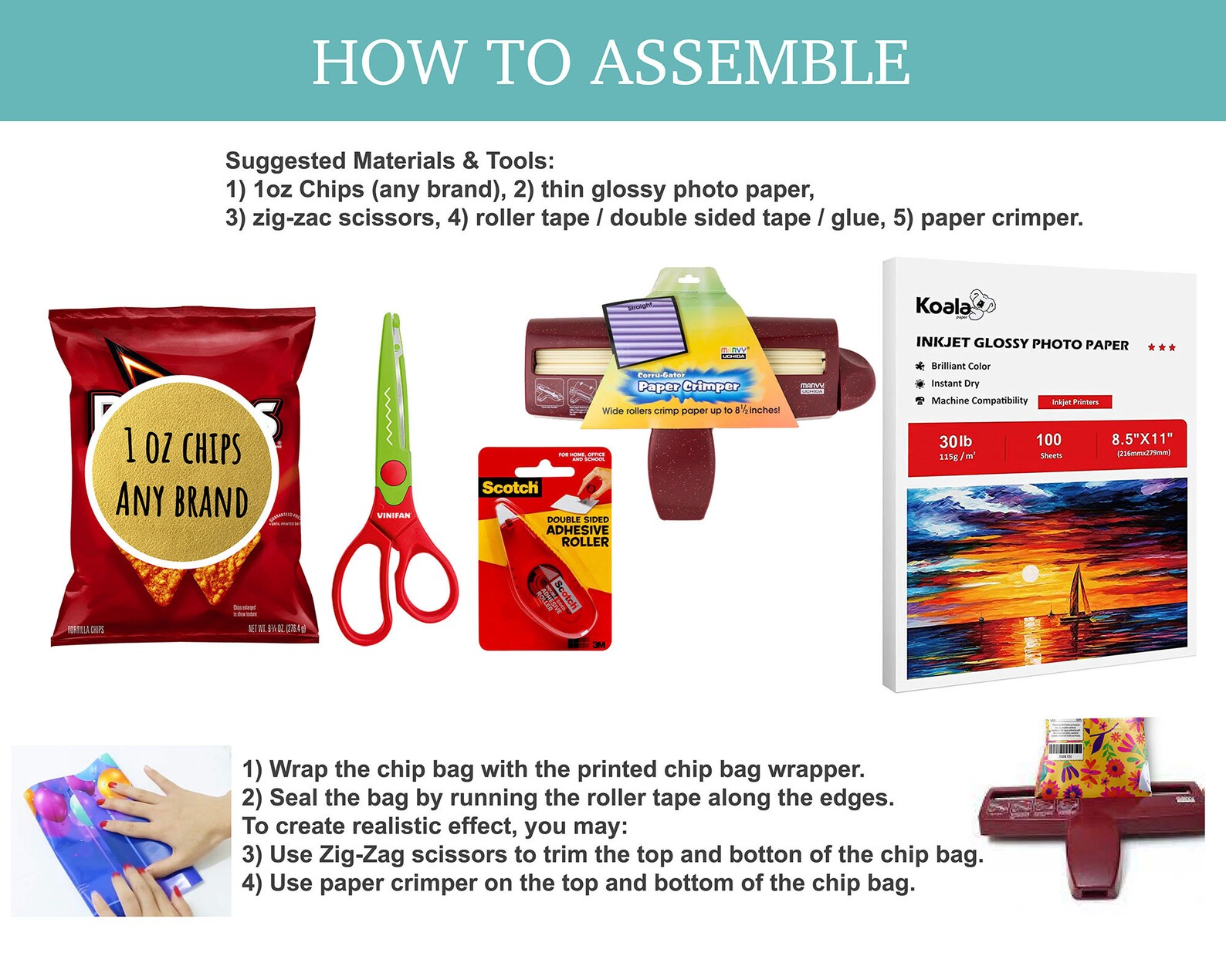 EDITABLE Christmas Chip Bag Wrapper Template. Personalised - Etsy