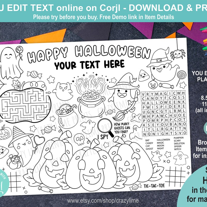 Halloween Placemat - Etsy
