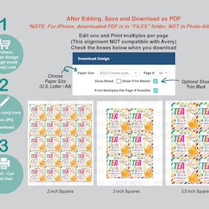 Iced Tea Gift Tag EDITABLE Teacher Appreciation Label Template. End of ...
